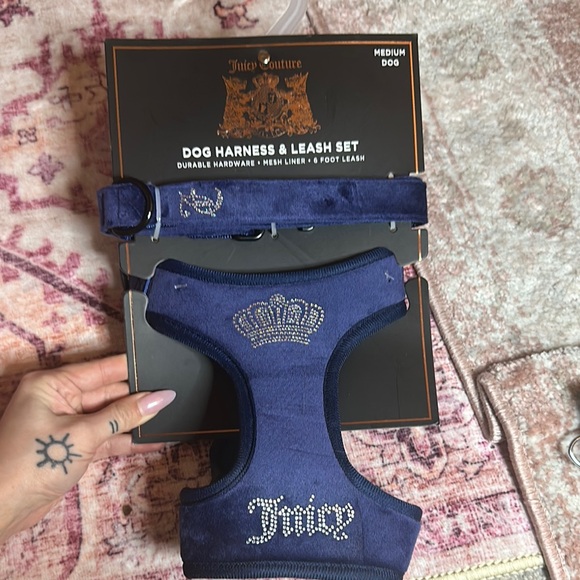 Juicy Couture | Dog | Juicy Couture Blue Dog Harness Leash Set | Poshmark